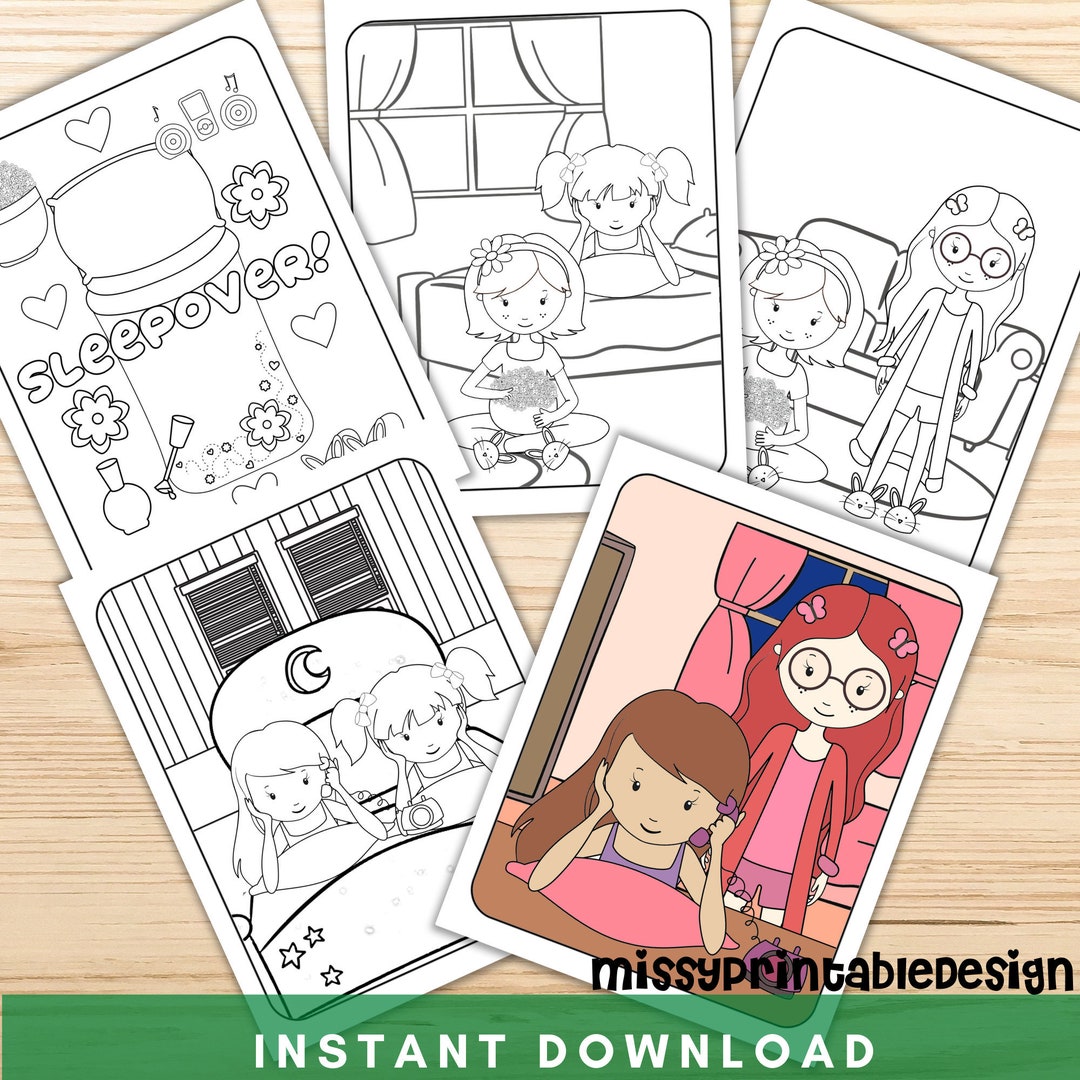 Sleepover Coloring Pages