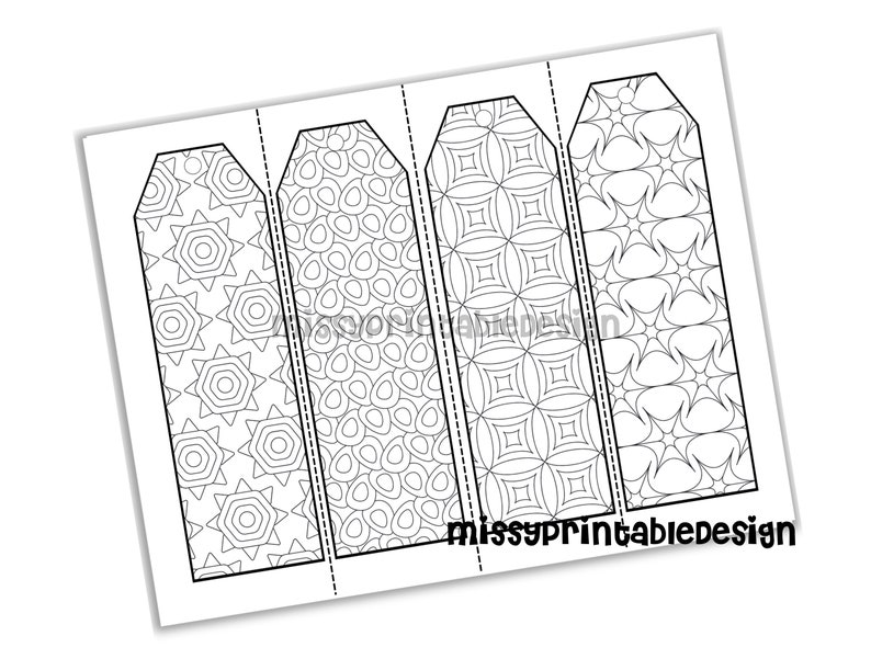 28 Printable Pattern Coloring Bookmarks Pattern Coloring Page - Etsy