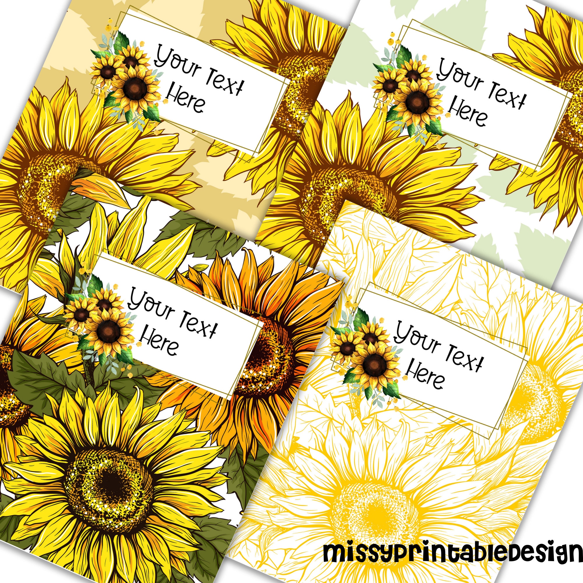 Editable Sunflower Binder Covers & Spines Printable Binder | Etsy Australia