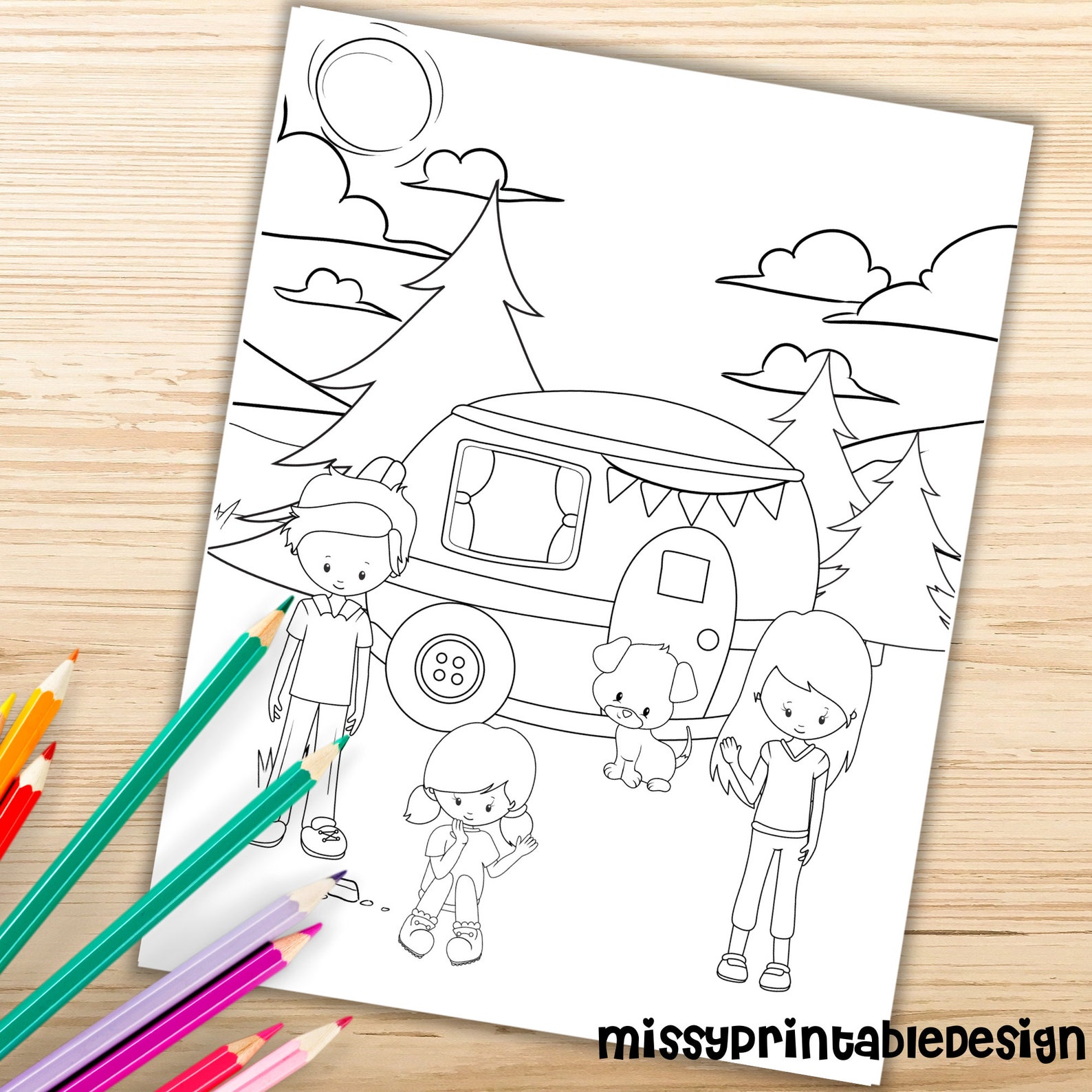 Camping Coloring Activity Pages Printable Camping Coloring - Etsy