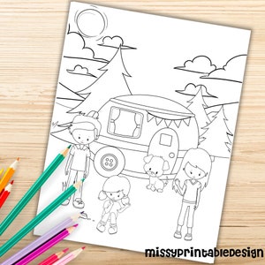 Camping Coloring Activity Pages, Printable Camping Coloring Book ...