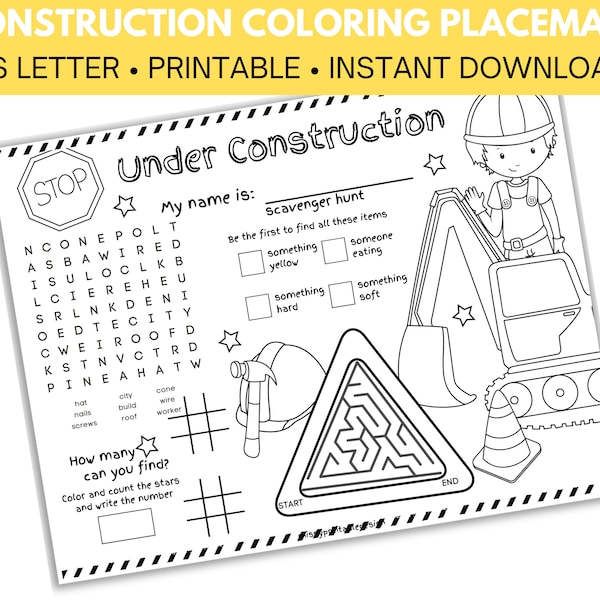 Construction Coloring - Etsy