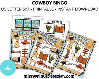 Cowboy Bingo Games - Etsy