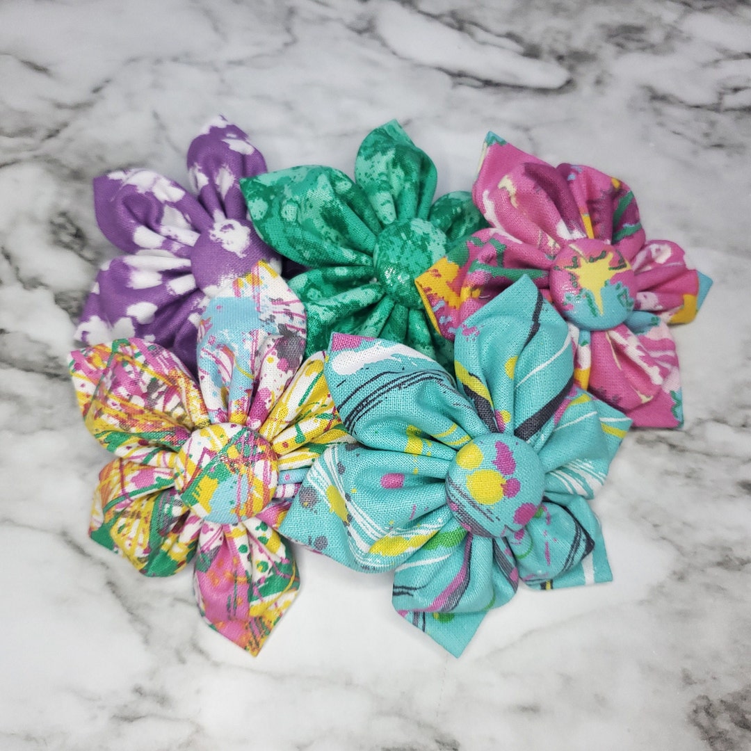 Bow Set** Splatter Paint Collection Fabric Flower/paint Bows for Girls ...