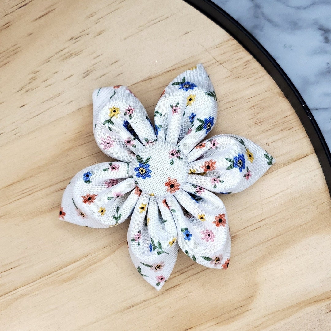 Floral Fabric Flower Bows/floral Hair Bows/flower Hair Bows/fabric Hair ...