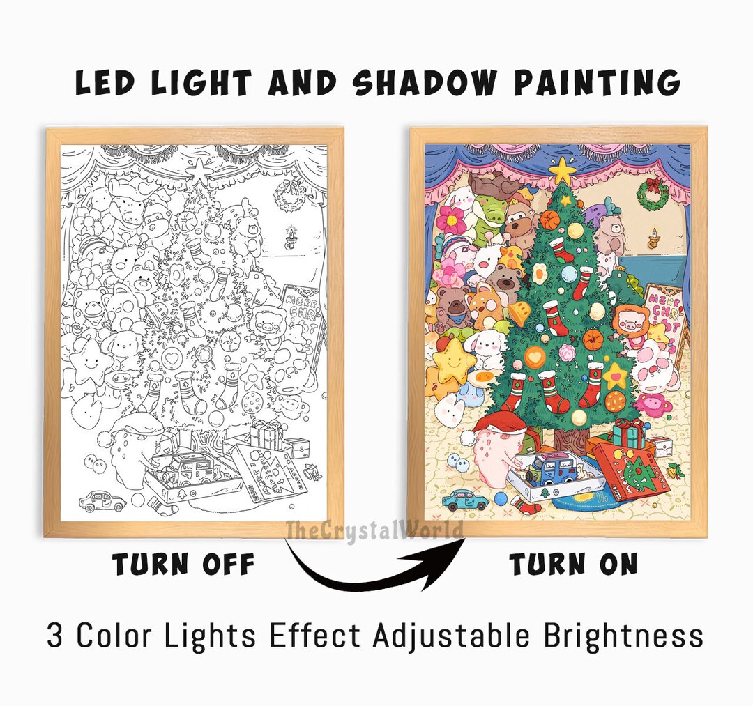 The Christmas Tree LED Light Shadow Painting Frame /lighting - Etsy