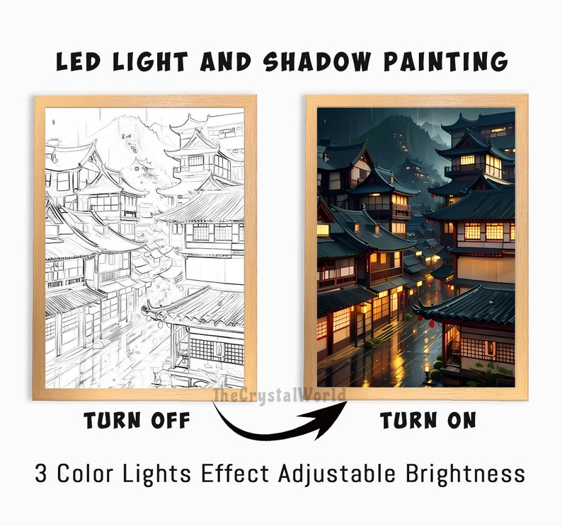 The Japanese Style Lighting BOX / LED Light Shadow Painting Frame ...