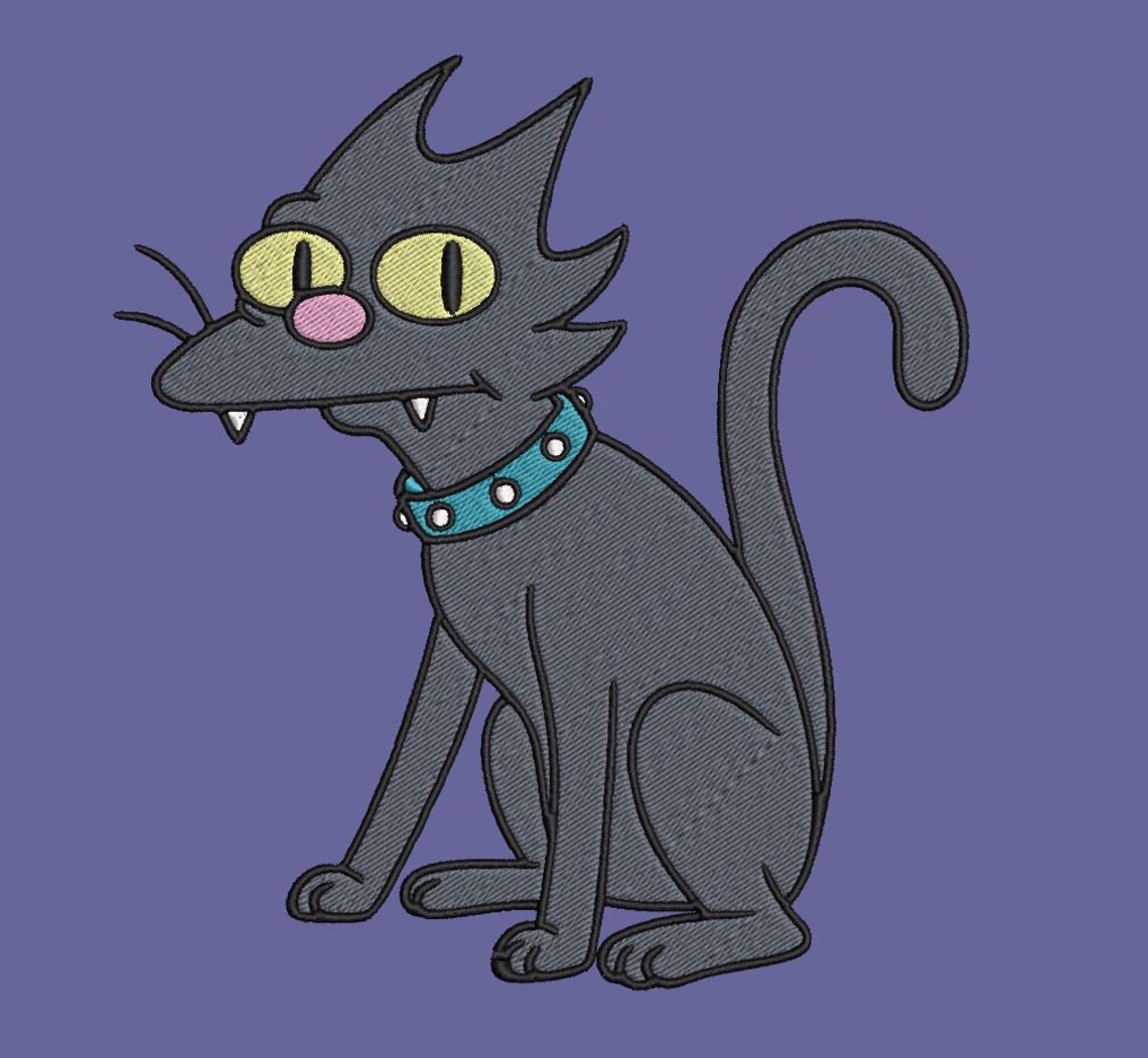 Cartoon Cat Digital Embroidery Design 3 Sizes - Instant Download - Etsy