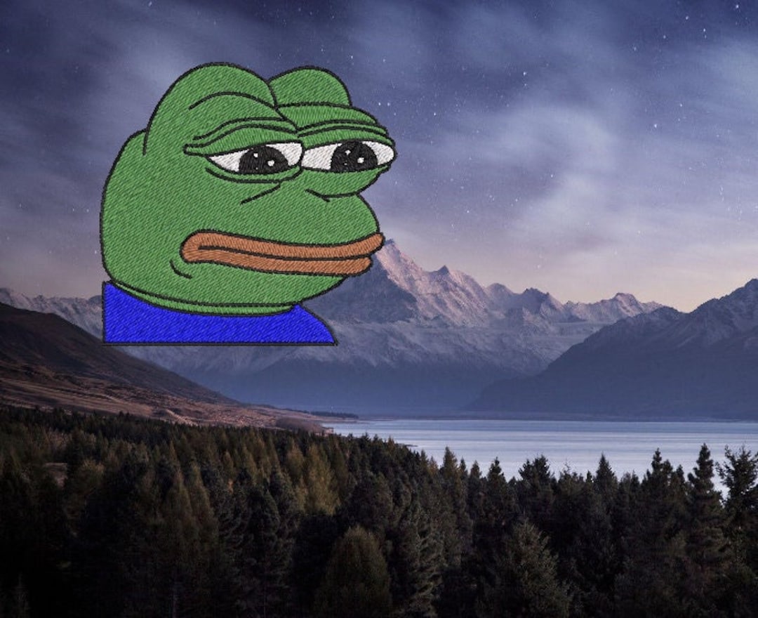 Sad Pepe Embroidery Design File - 2 Mirrored Files - Instant Download ...