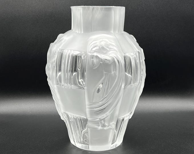 DESNA Frosted Crystal Glass Vase Made in Bohemia Czech Republic - Etsy