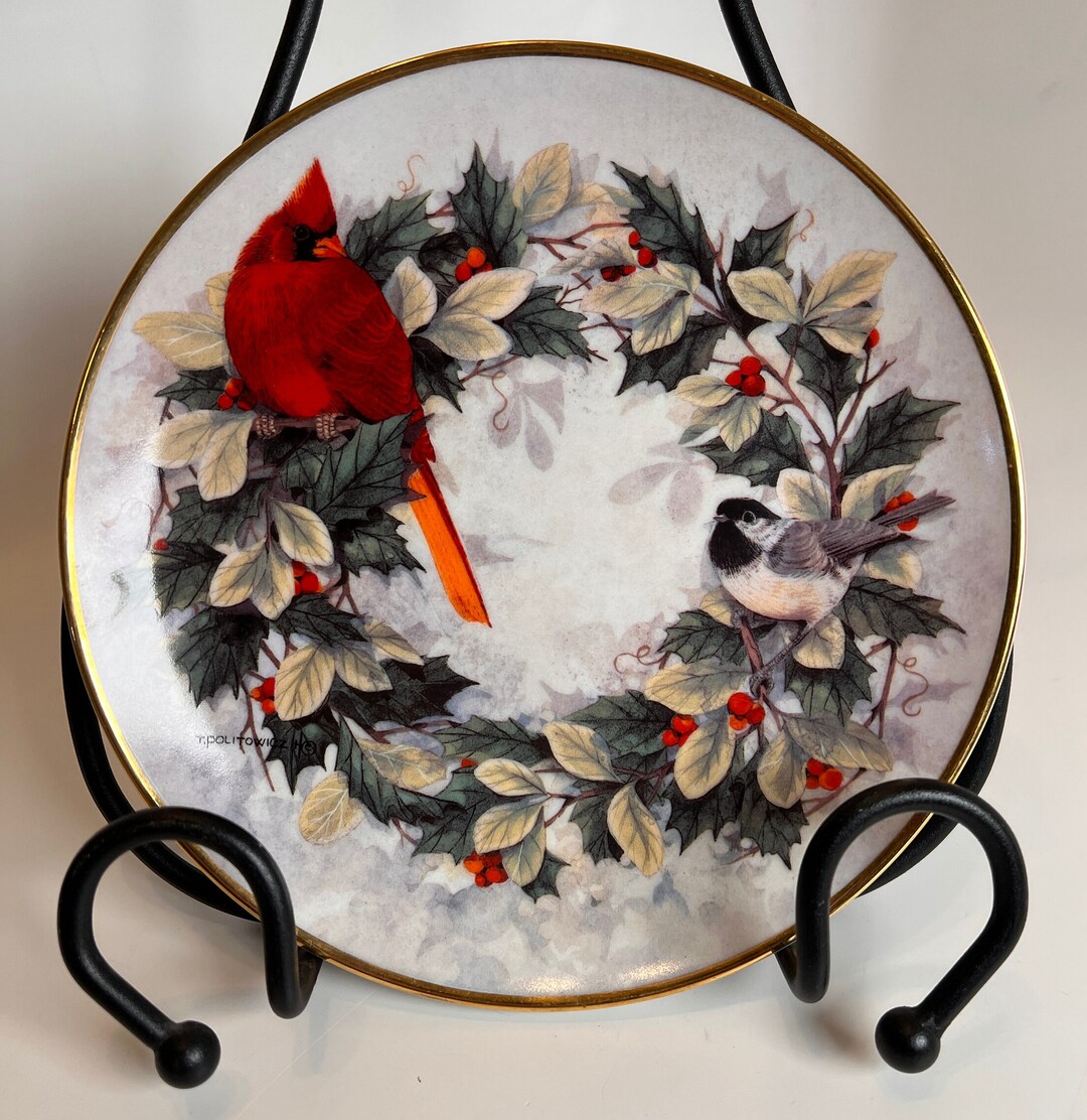 Franklin Mint Heirloom Cardinal Plate: Holiday Chorus Decorative Bird ...