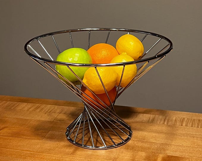 Modern Twisted Chrome Wire Basket Fruit Basket MCM Table Decor - Etsy