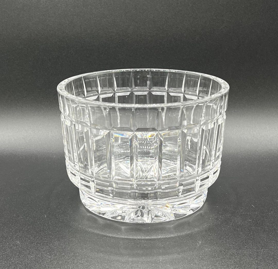 HEAVY Lead Crystal Bowl With Geometric Pattern - Etsy