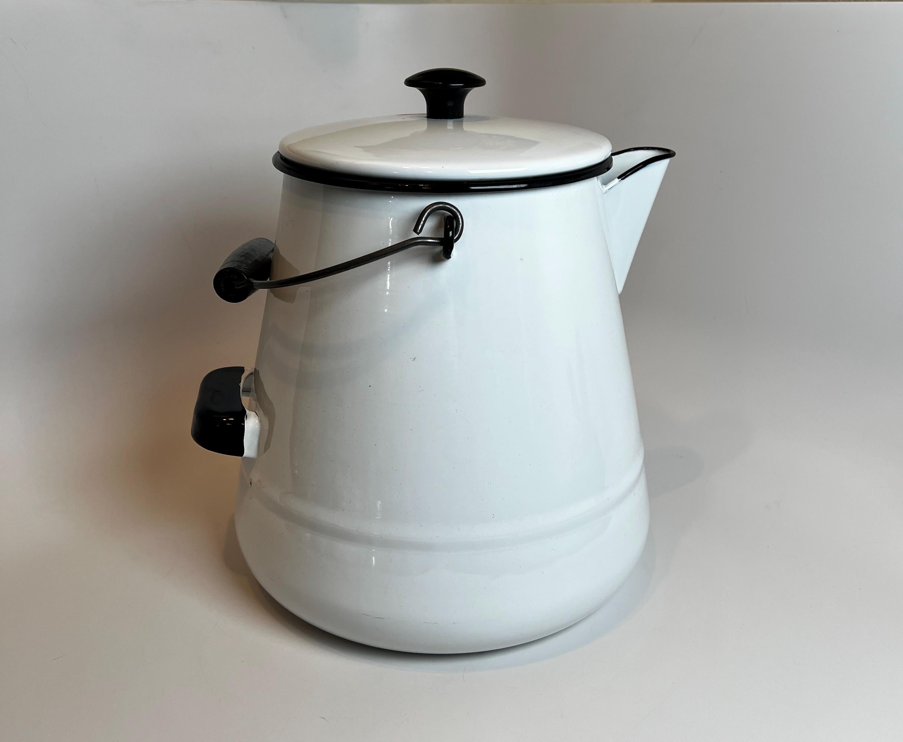 Large Vintage Enamelware Cooking Pot With Lid - Etsy