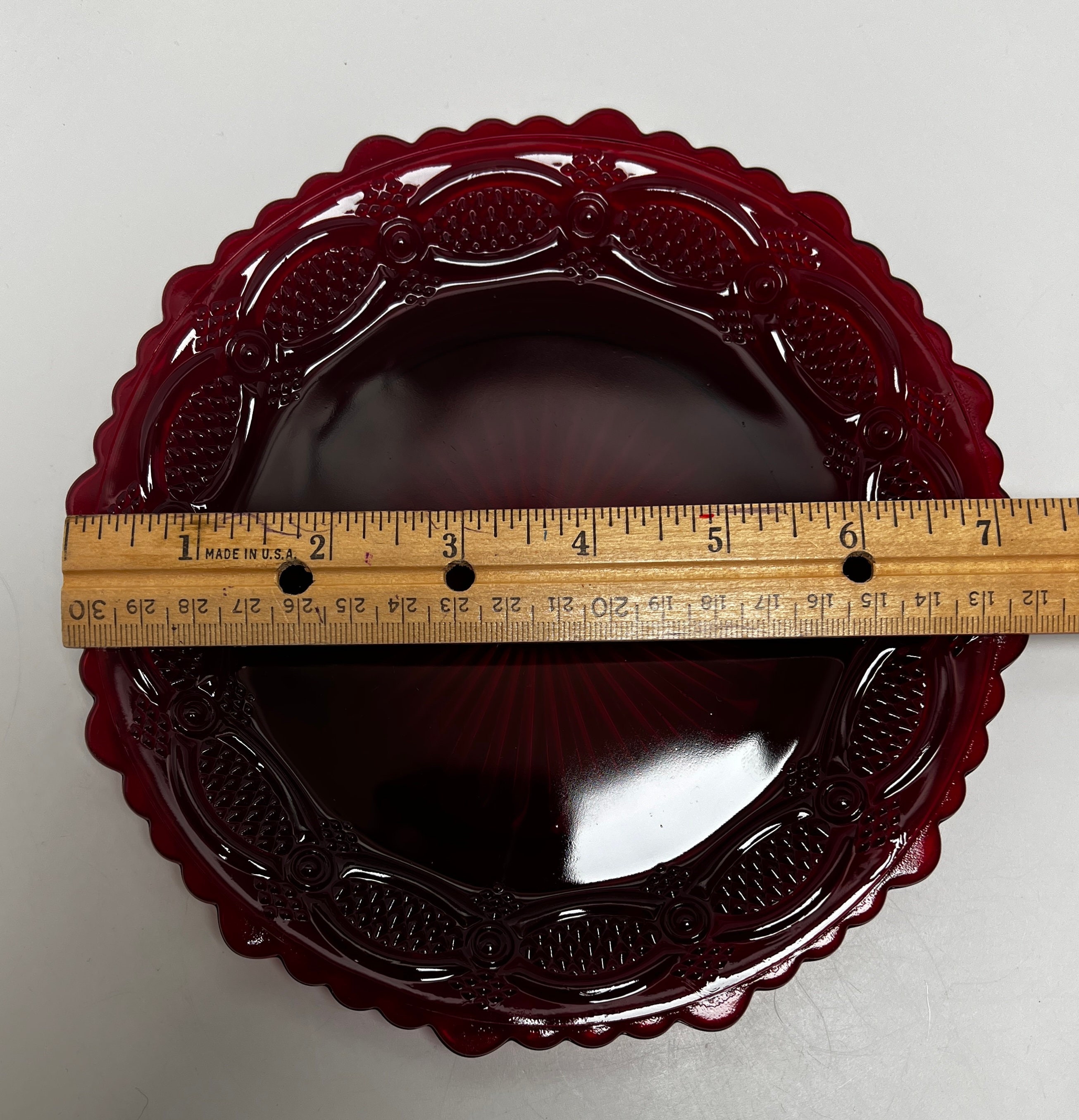 Avon 1876 Cape Cod Ruby Red Glass Dessert Plates No Box Sold Separately ...