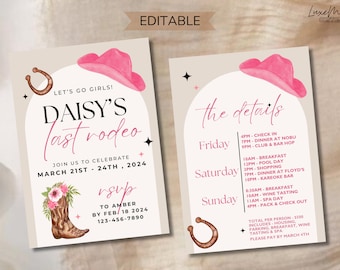 Editable Last Rodeo Invitation - Etsy