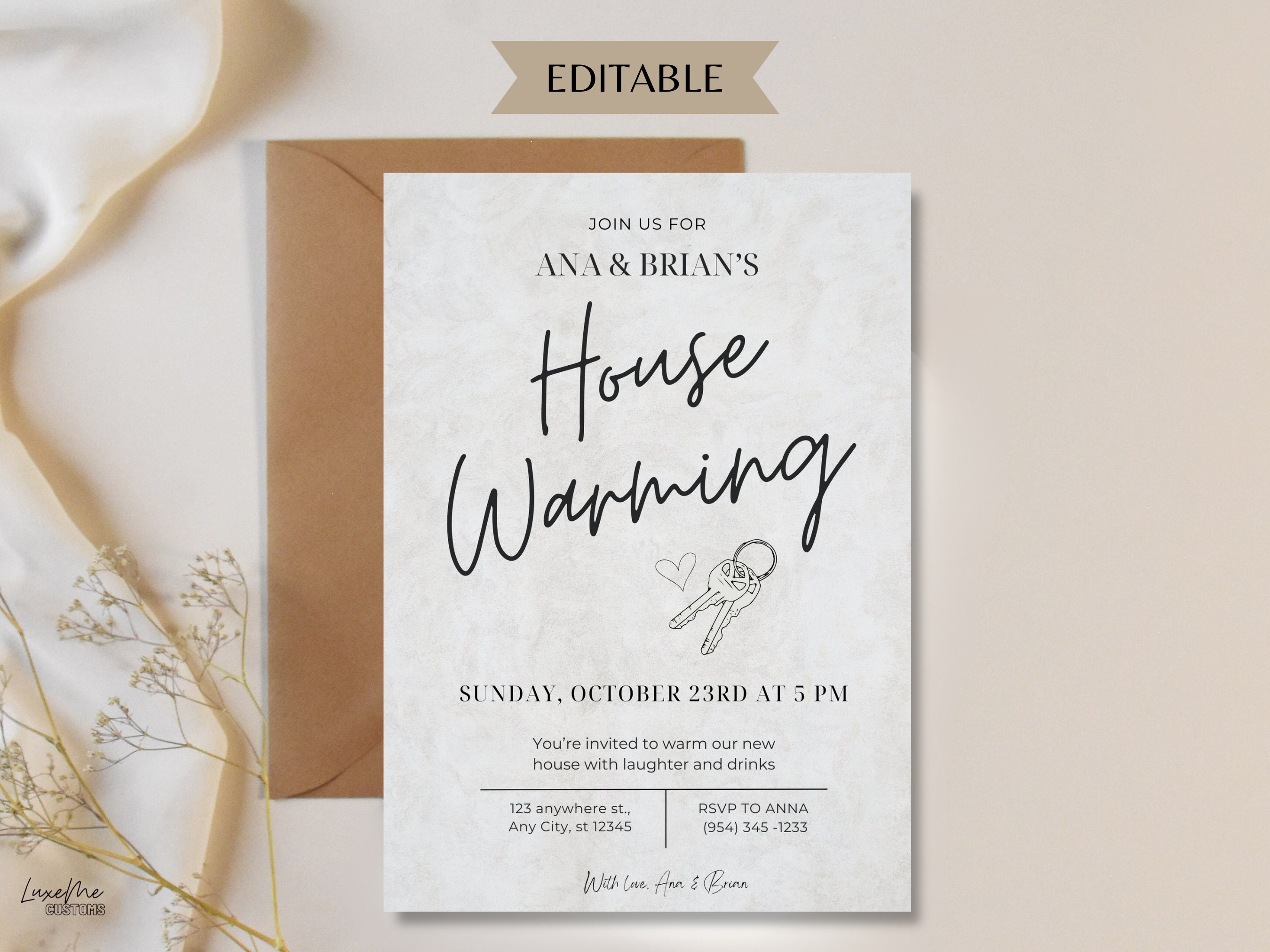 House Warming Invitation Template | Electronic New Home Party Evite ...