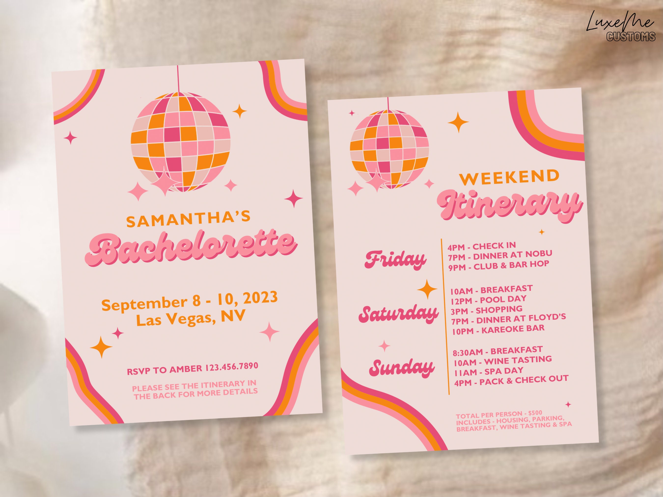 EDITABLE Groovy Funky Disco Bachelorette Party Invitation | Electronic ...