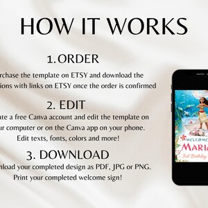 Moana Welcome Sign, Moana Birthday Sign, Digital Editable Hawaiian ...