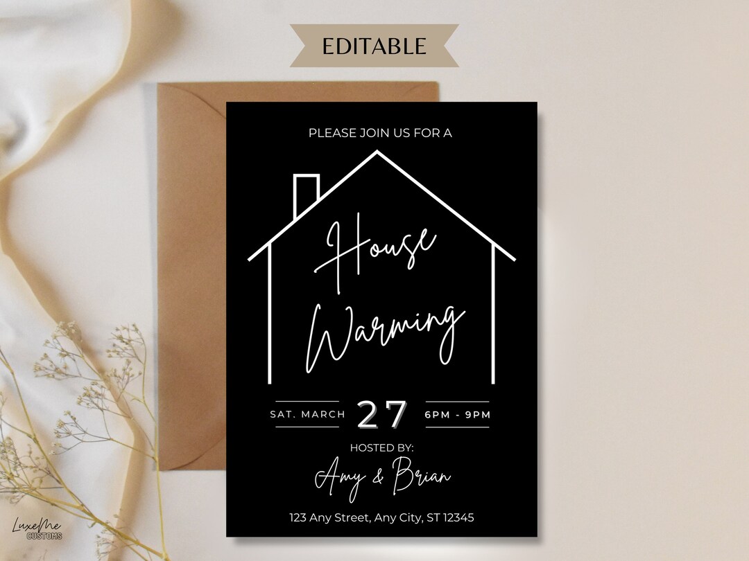 Modern House Warming Invitation Template, Electronic New Home Party ...