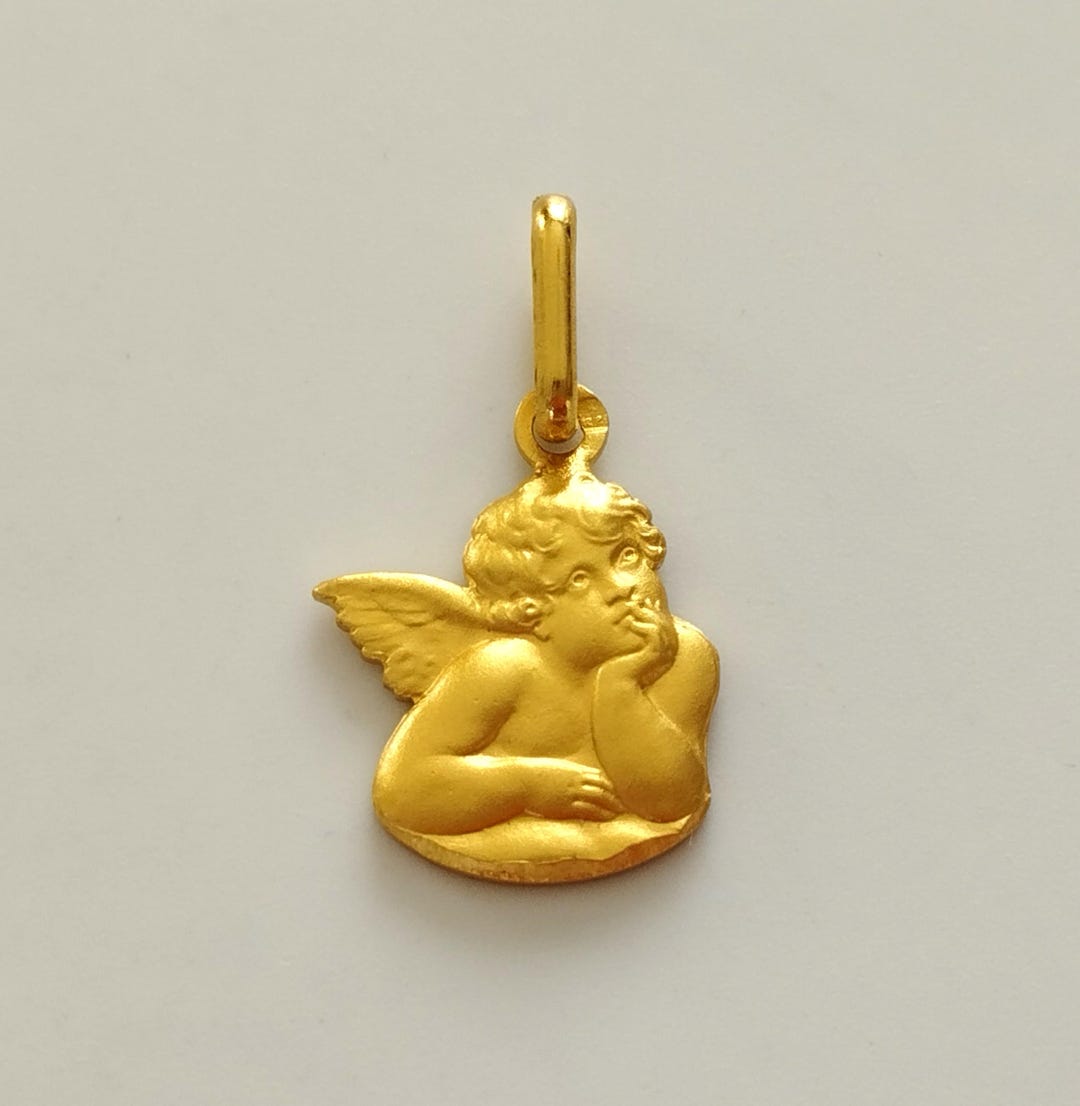 Pretty Little Vintage Dreamy Angel Medal in Gold Plating - Etsy
