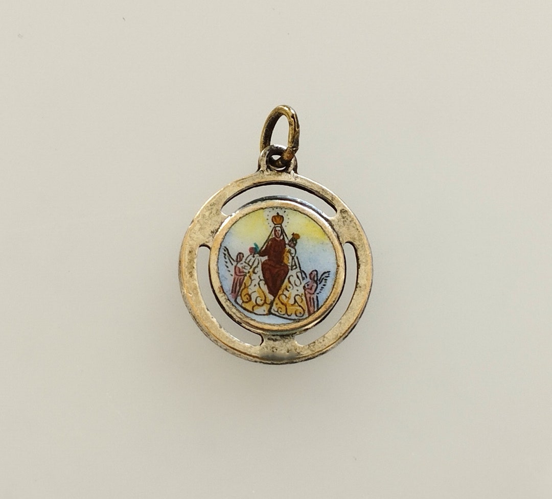 Old Virgin Angels Medal in Metal and Colored Enamel - Etsy