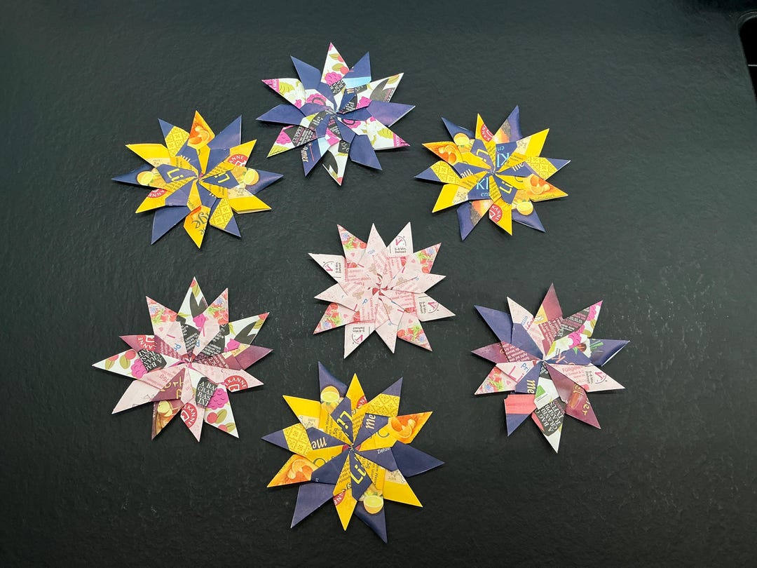 Unique Stars Made From Tea Bag Packaging, Sustainable Upcycling ...
