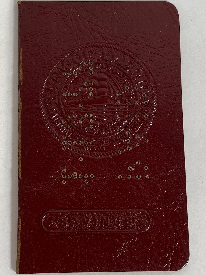Vintage Bank of America Savings Book Booklet With Cover 1950s CA - Etsy