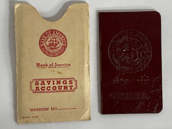 Vintage Bank of America Savings Book Booklet With Cover 1950s | Etsy