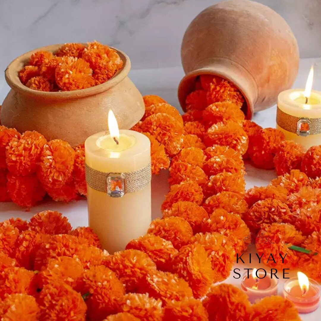 Artificial Marigold Flower Garlands Indian Wedding Decoration - Etsy