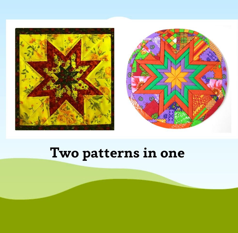 Set of Patterns,two Pattern in One, to Make a Folded Star Squared Hot ...