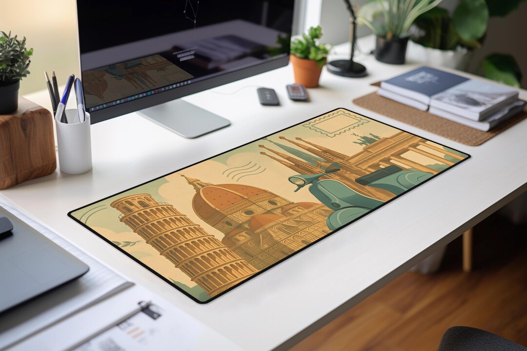 Italian Vespa Desk Mat: Retro European Travel Office Decor - Etsy