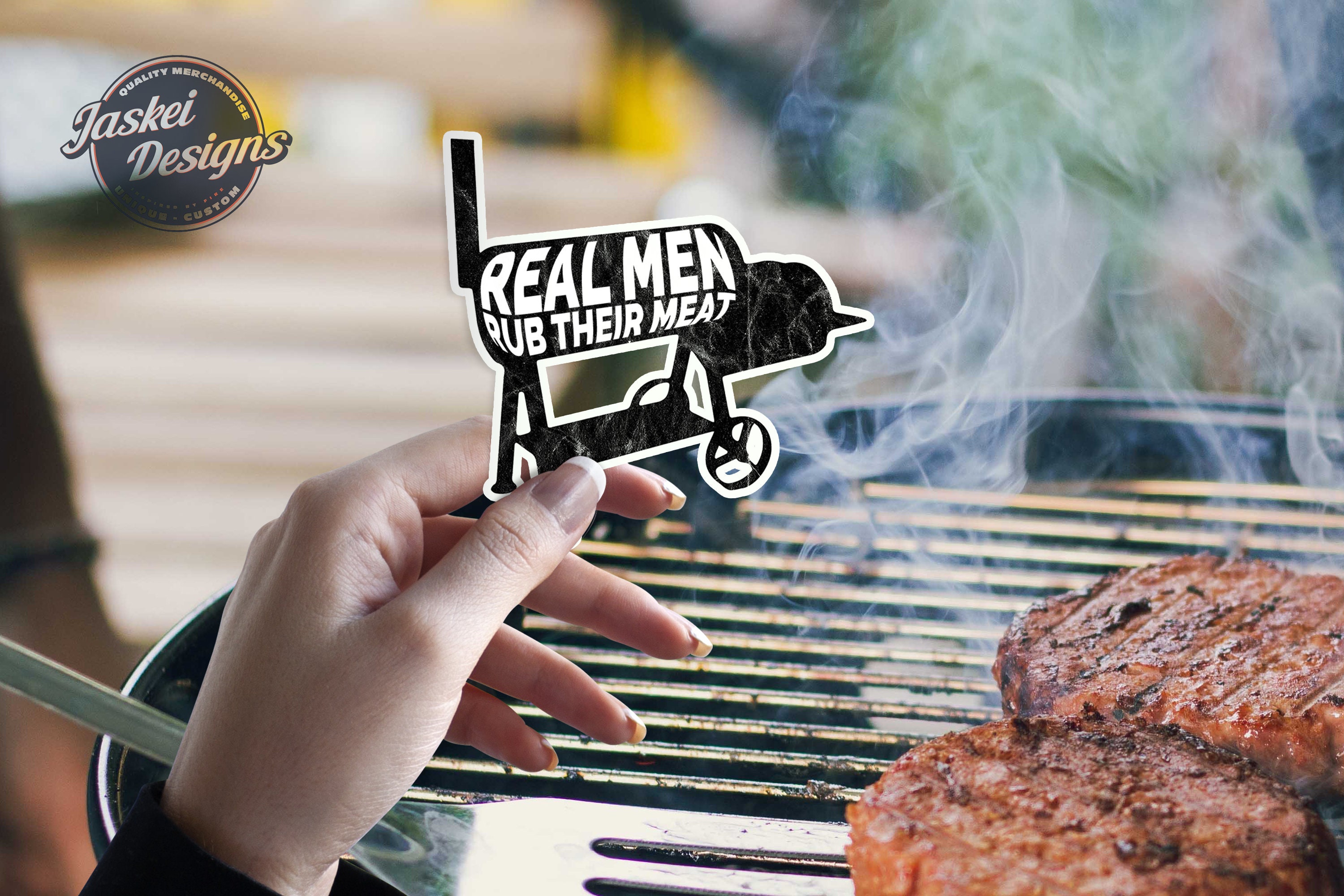 Real Men Rub Their Meat, Funny BBQ Saying BBQ Charcoal Brisket Smoke ...