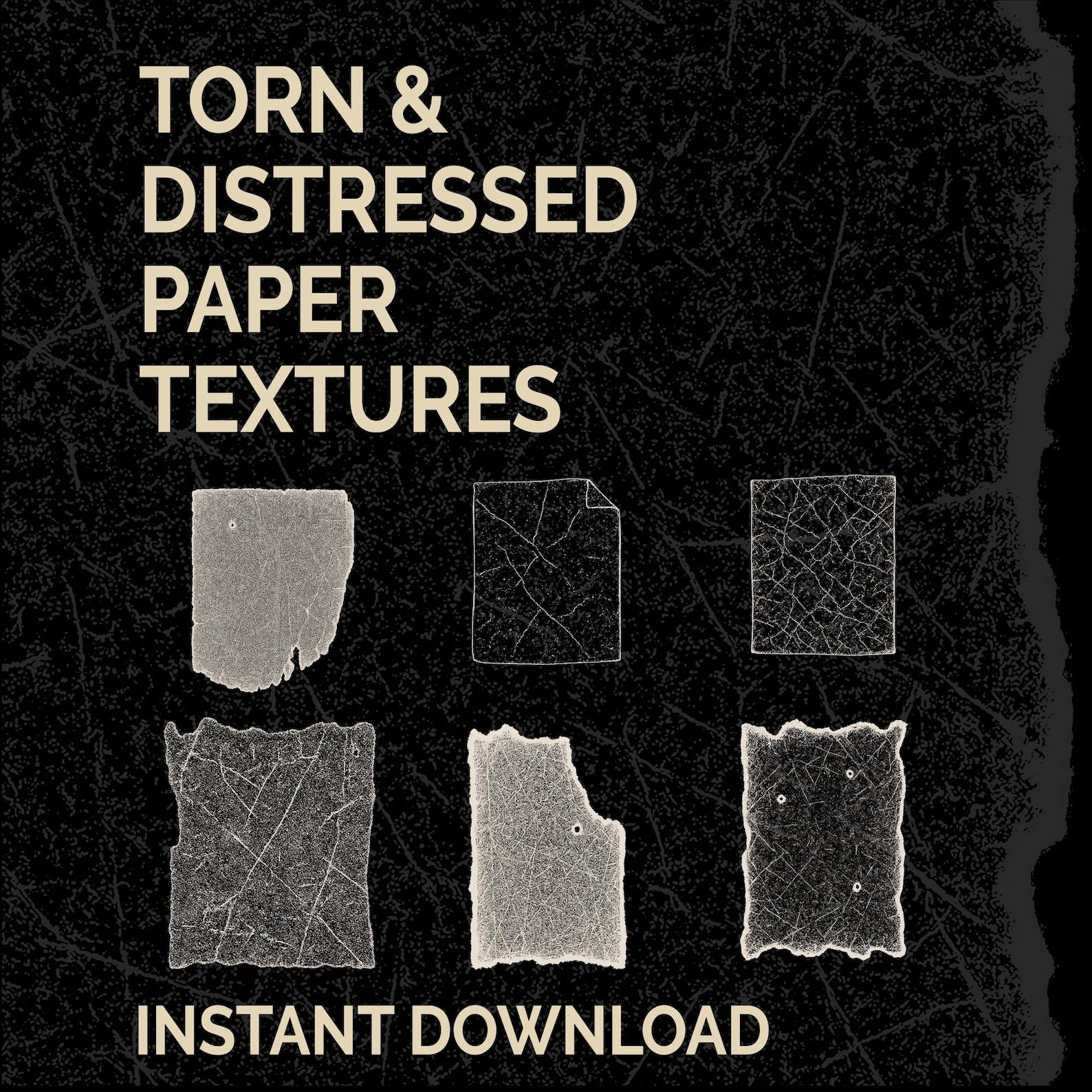 Torn Paper Overlay Bundle,36 Transparent Pngs,crumpled Paper Texture ...