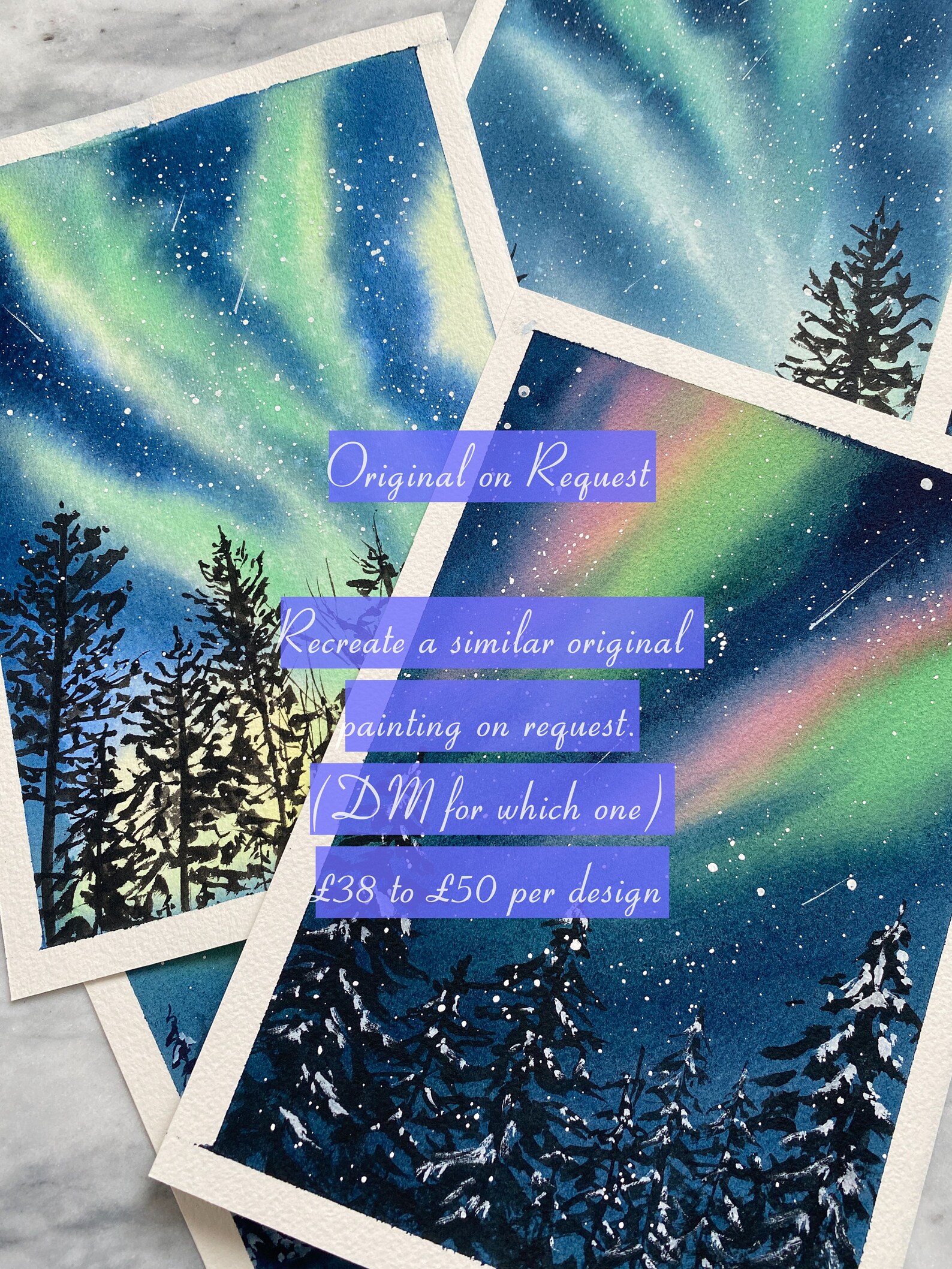 Northern Lights Watercolour Prints Night Sky Aurora Borealis - Etsy