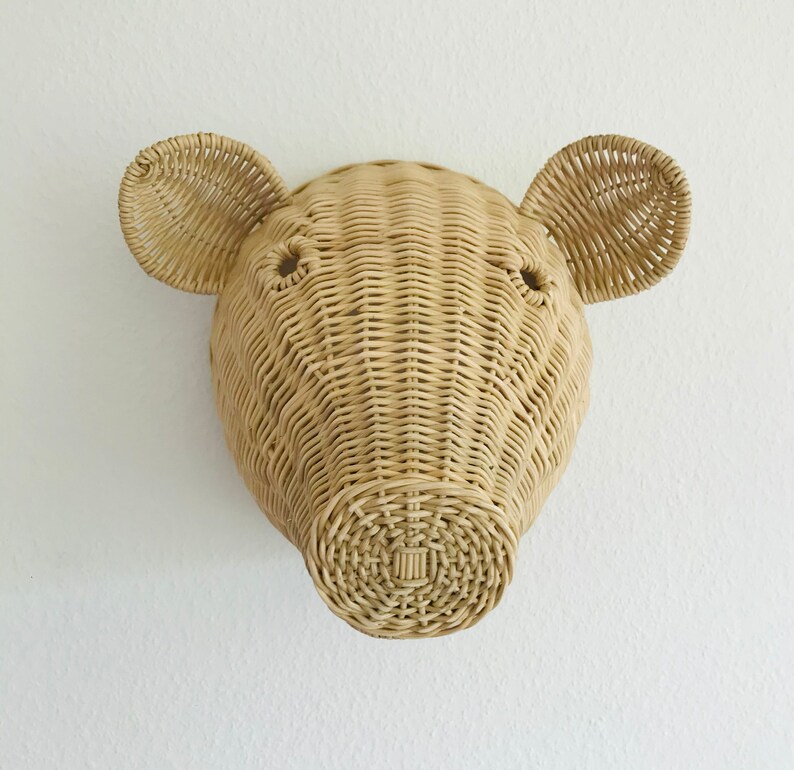Natural Rattan/wicker PIG Head Wall Decoration/mount/hanging for ...