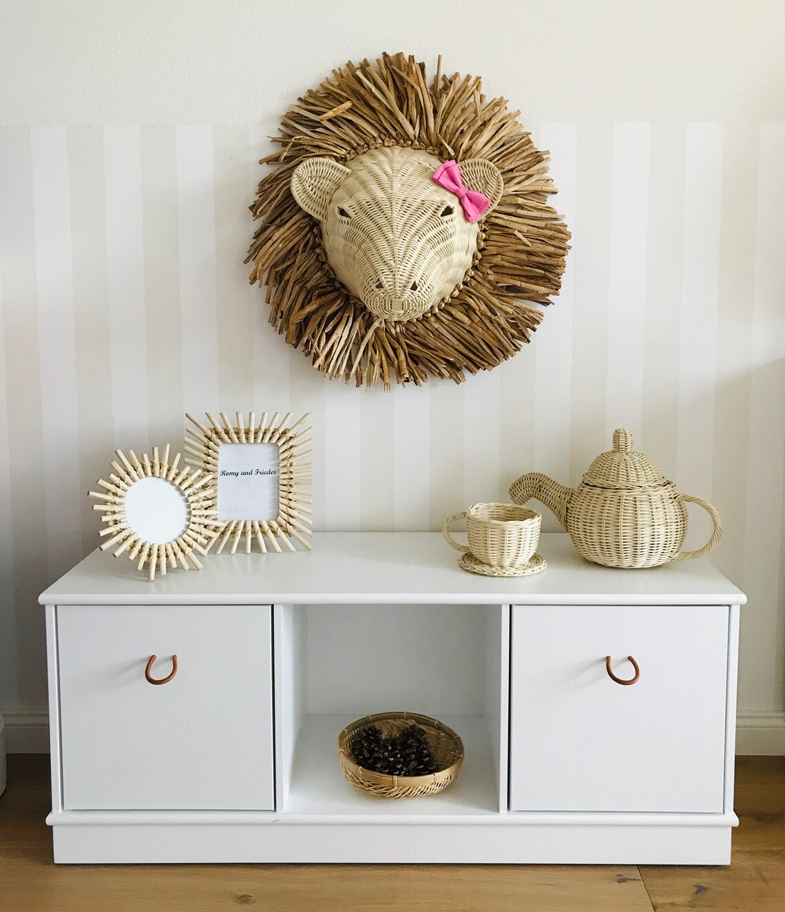 Natural Rattan/wicker Lion Head Wall Decoration/hanging/mount - Etsy