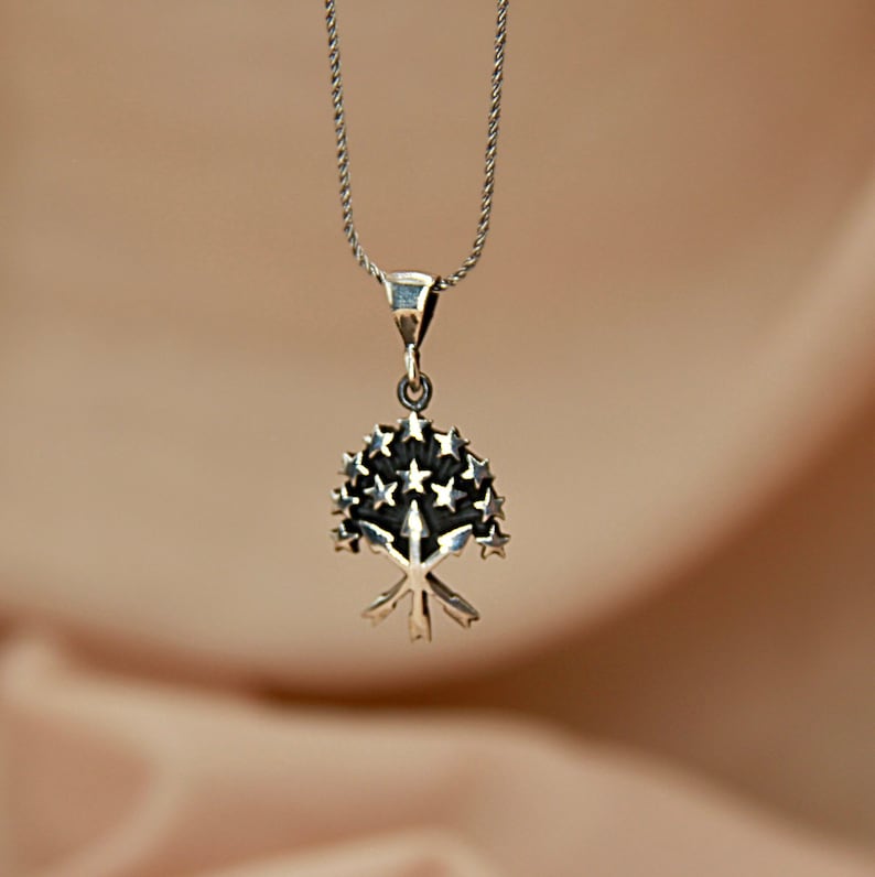 Silver Circassian Flag Necklace Flag of Adygea Necklace - Etsy