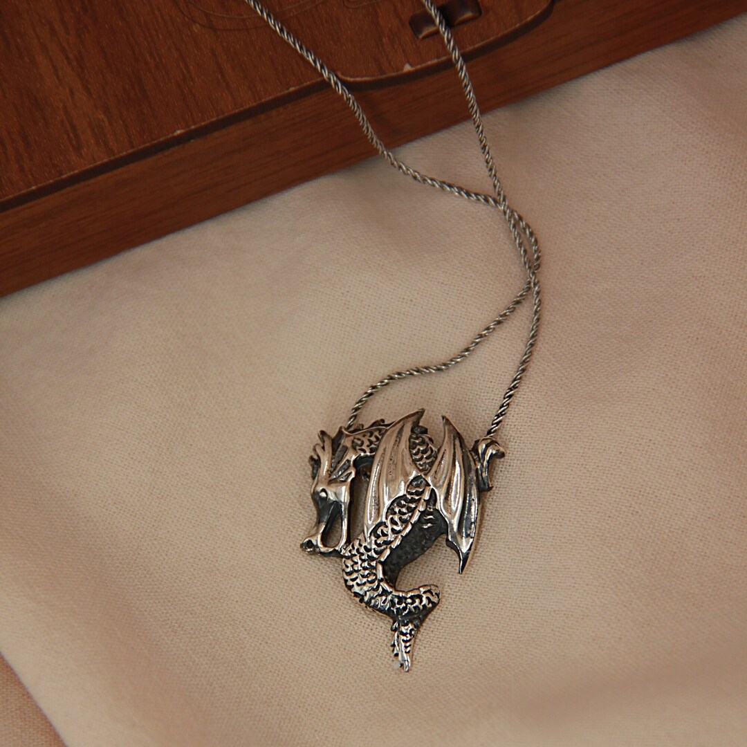 Dragon Necklace, Sterling Silver Dragon Necklace, Dragon Jewelry ...