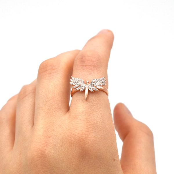 Angel Wings Ring - Etsy