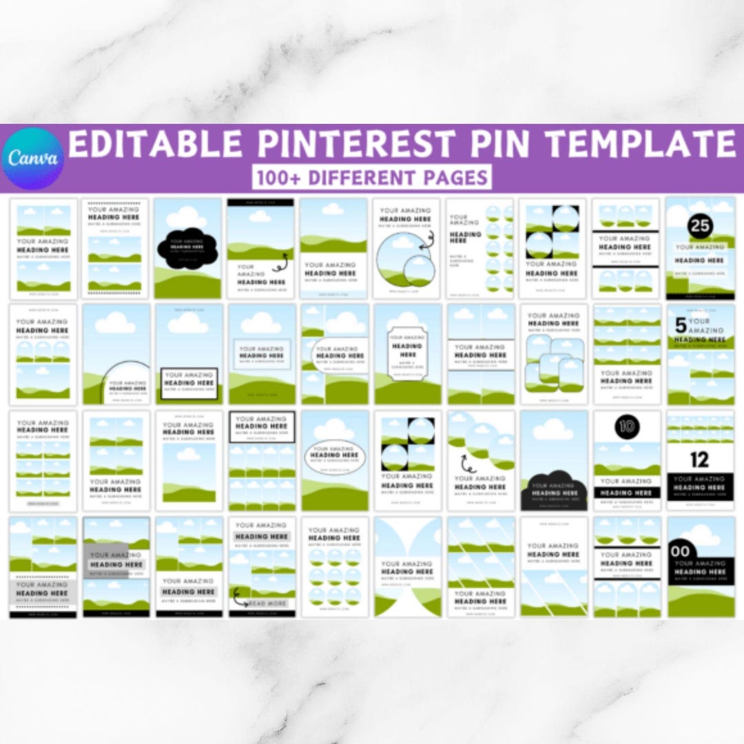 100 Pinterest Pin Canva Templates – Editable & Modern Designs for ...