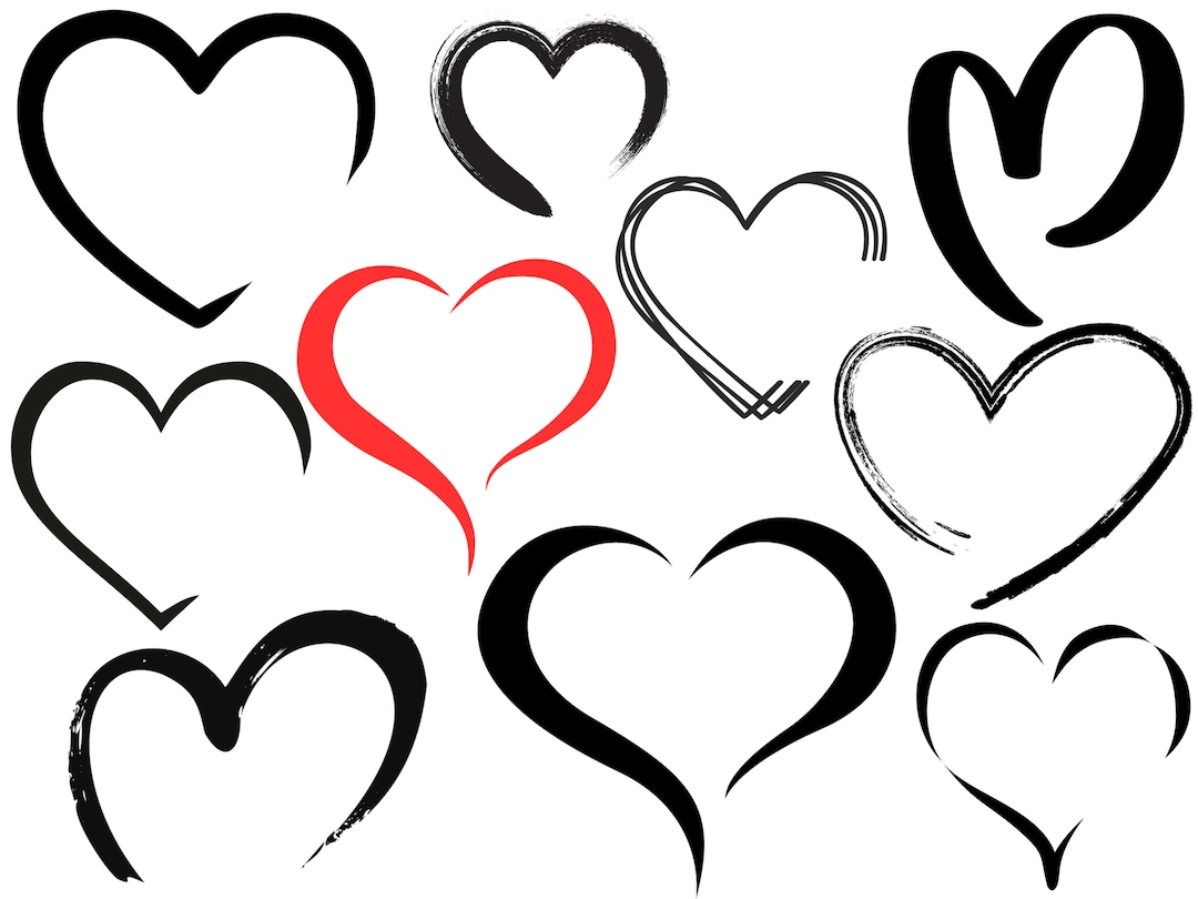 Open Heart Svg Bundle, Heart Svg Hand Drawn Heart Svg, Open Heart Svg ...