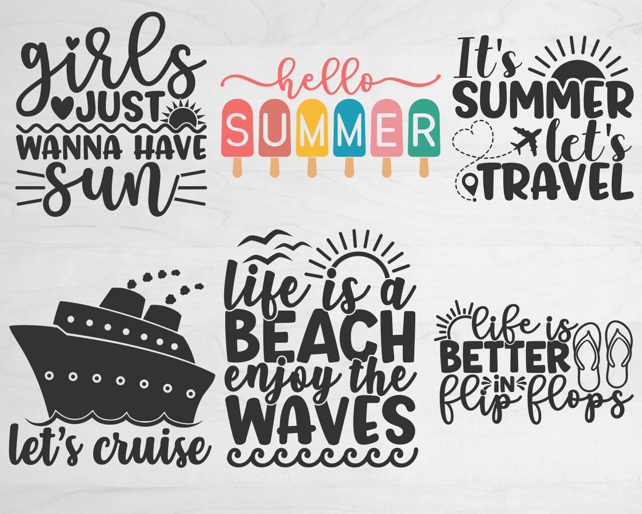 26 Summer Bundle Svg Beach Svg Bundle Hello Summer Svg | Etsy