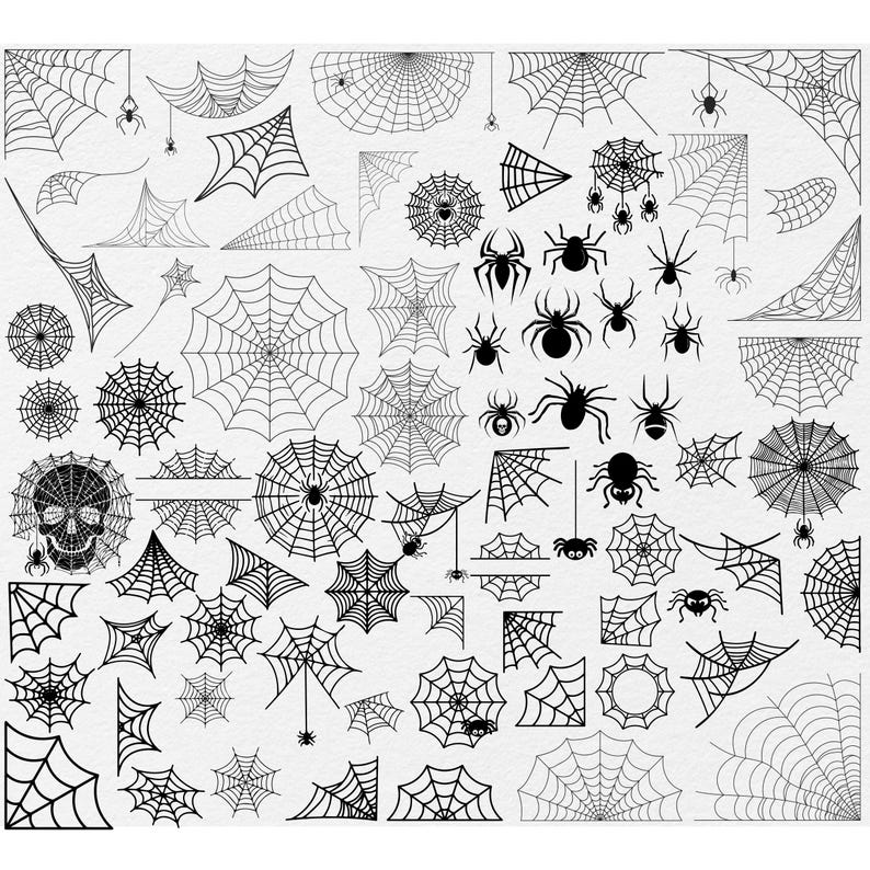 50+ Spiders and Spider Web Svg, Spider Web Halloween Decorations ...