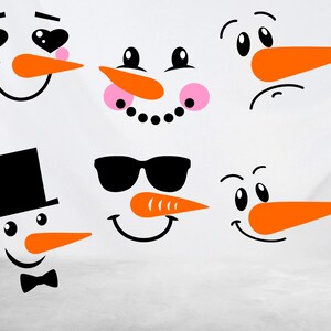 Snowman Faces Svg Bundle, Snowman Svg, Christmas Svg, Snowman Face Svg ...
