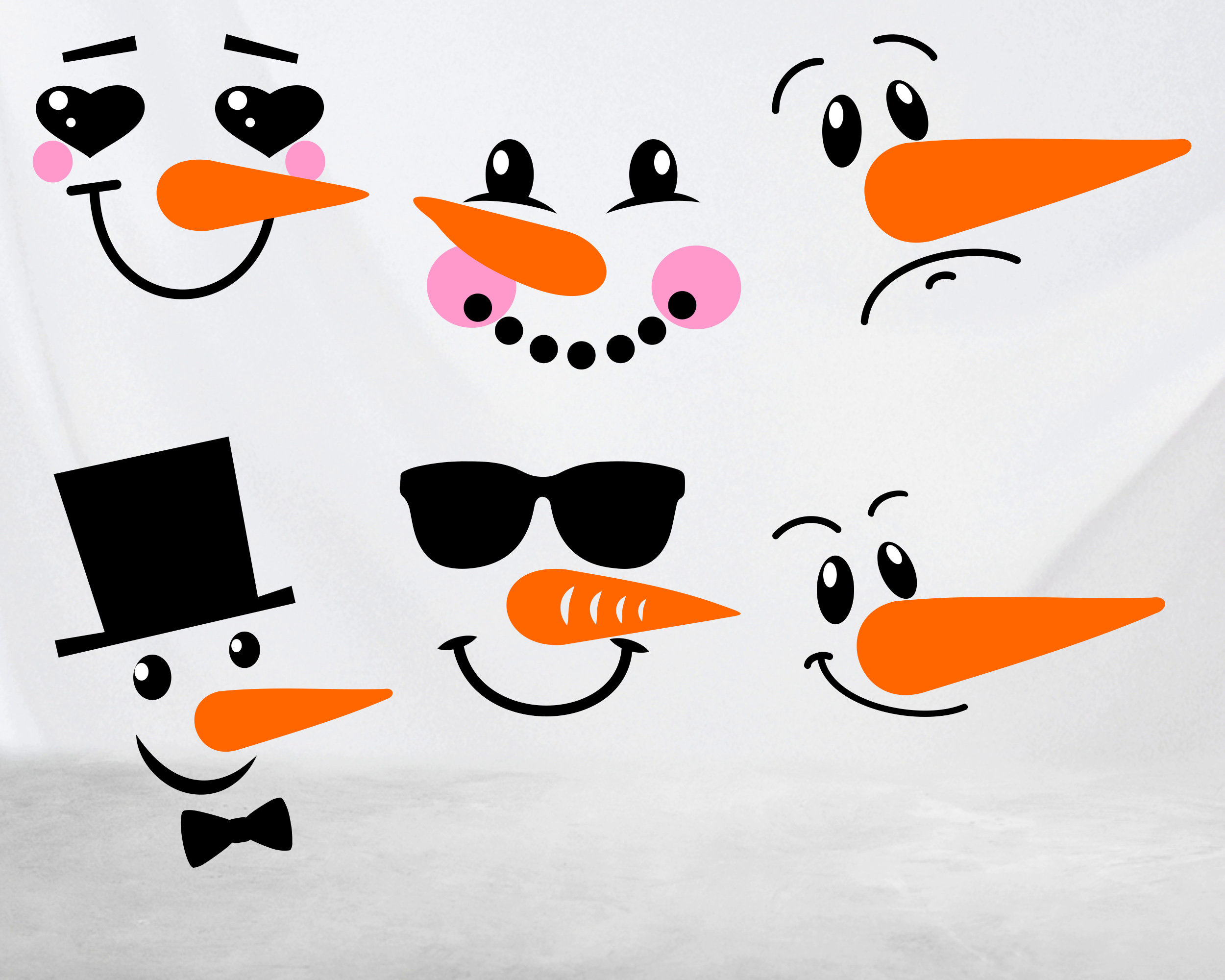 Snowman Faces Svg Bundle Snowman Svg Christmas Svg Snowman - Etsy