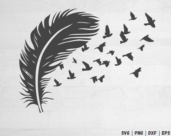 Feather With Bird SVG Birds of a Feather SVG Feather SVG - Etsy