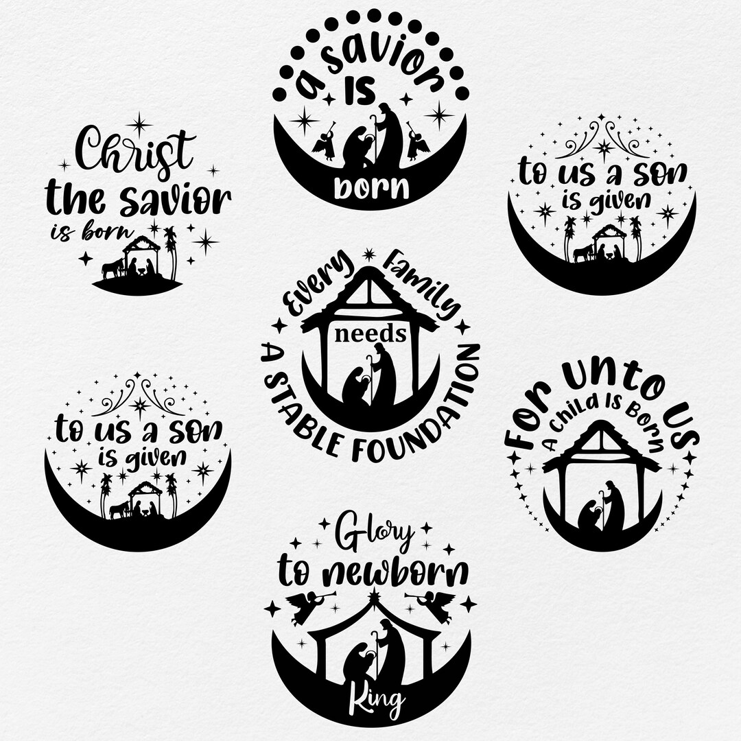 Nativity Scene Ornament Svg, Christmas Ornament Svg, Christmas Round ...