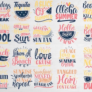 Summer Bundle Svg, Summer Quotes Bundle Svg, Hello Summer Svg ...