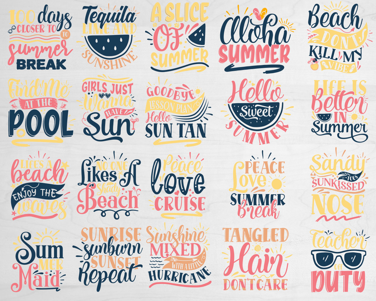 Summer Bundle Svg Summer Quotes Bundle Svg Hello Summer Svg - Etsy